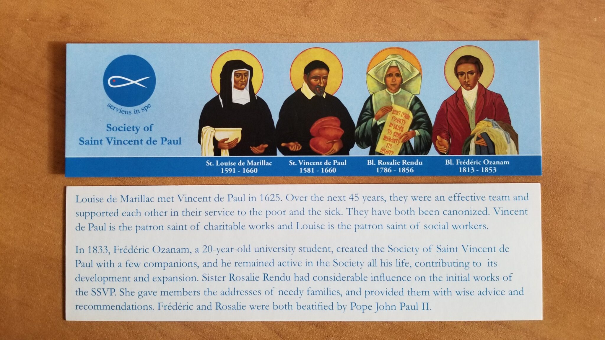 Bookmark: SSVP with text - Society of Saint Vincent de Paul - National ...